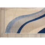 Nourison Somerset Modern Transitional Wave Area Rug Ivory/Blue 3'6" x 5 ...