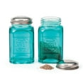 Walmart Retro Glass Salt & Pepper Set with Stainless Steel Lids ...