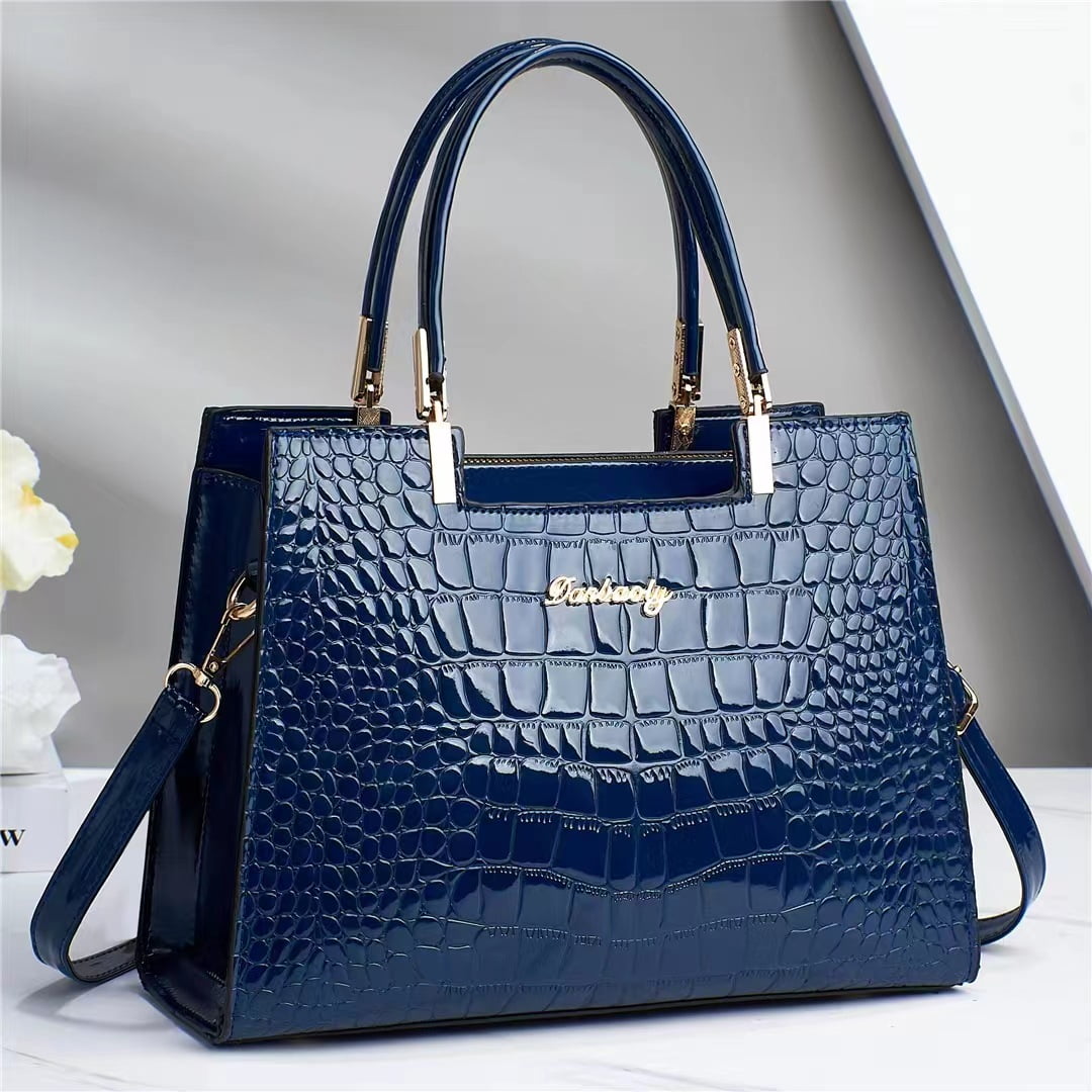 Click here for Grm Crocodile Embossed Tote Bag  Pu Leather Solid... prices
