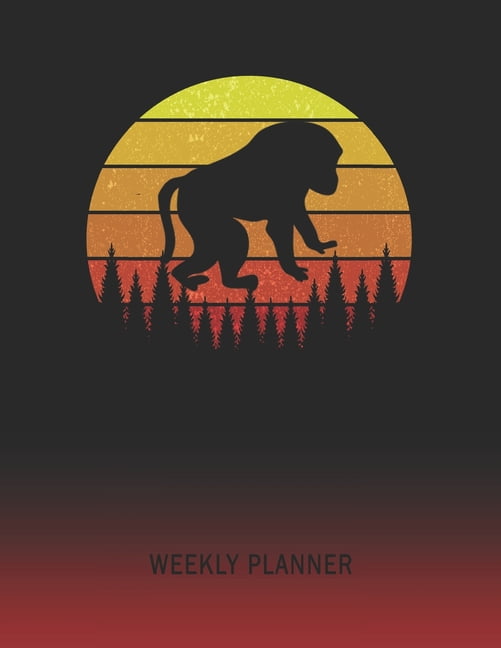 Weekly Planner : Nicubunu Baboon - 2020 - 2021 - Plan Weeks for 1 Year ...