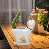 Adorable Ceramic Cat Succulent Planter with Drainage for Home Decor ...