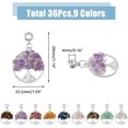 36Pcs 9 Styles Natural Mixed Gemstone European Dangle Charms Alloy Tree ...