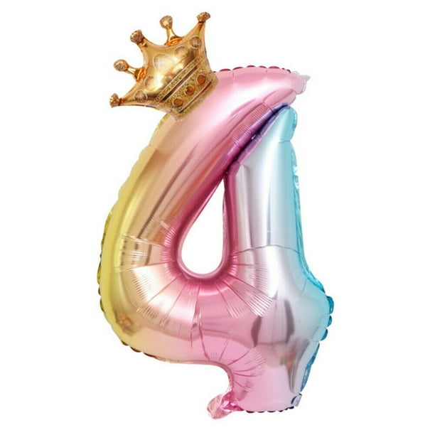 kiplyki Crown Balloons Number Number Foil Ballon Happy Birthday Party ...