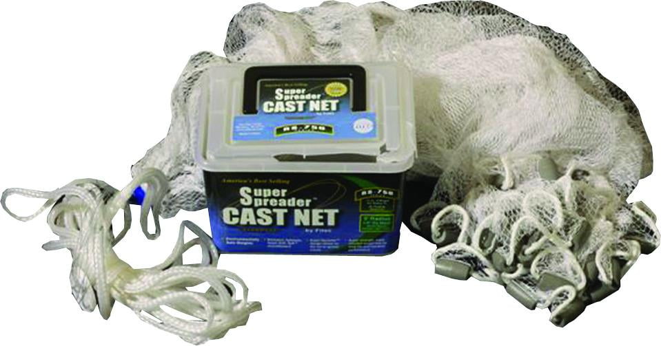 Fitec 11050 RS750 Super Spreader Cast Net White Nylon 1/4" Mesh 5 ...