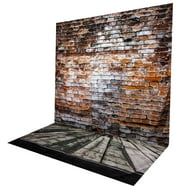 LS Photography 6 x 10 ft. Blue Wood Wall Vintage Wood Floor Screen ...