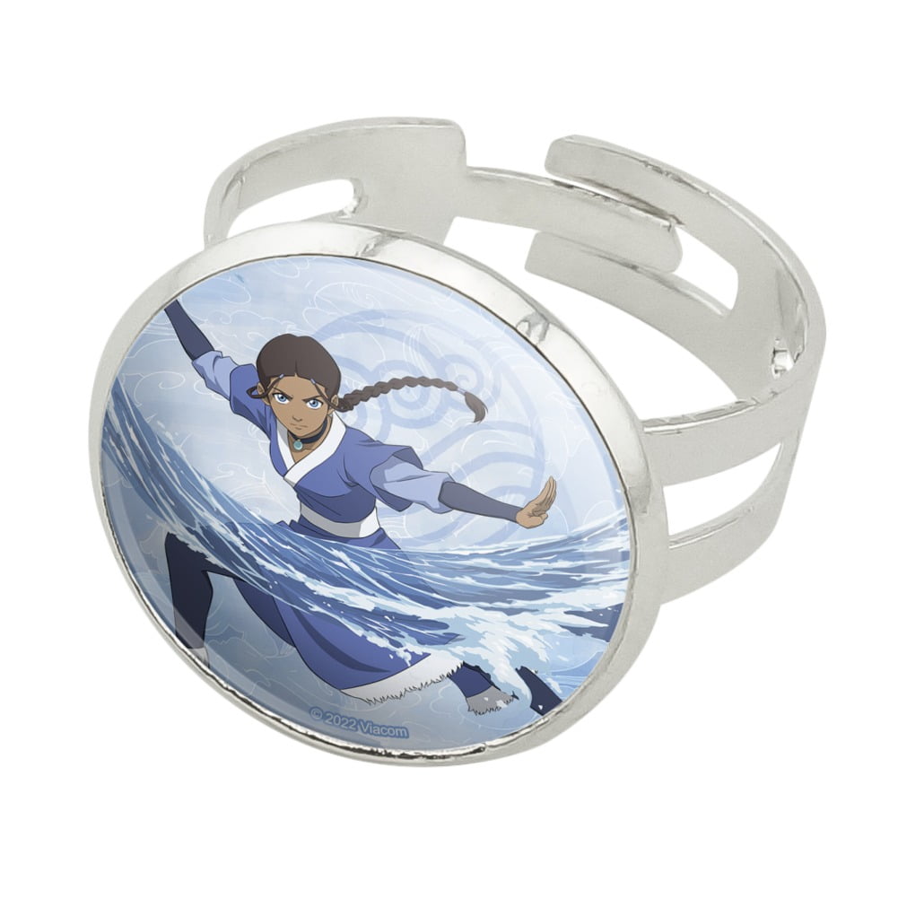 Avatar the Last Airbender Katara Silver Plated Adjustable Novelty Ring ...