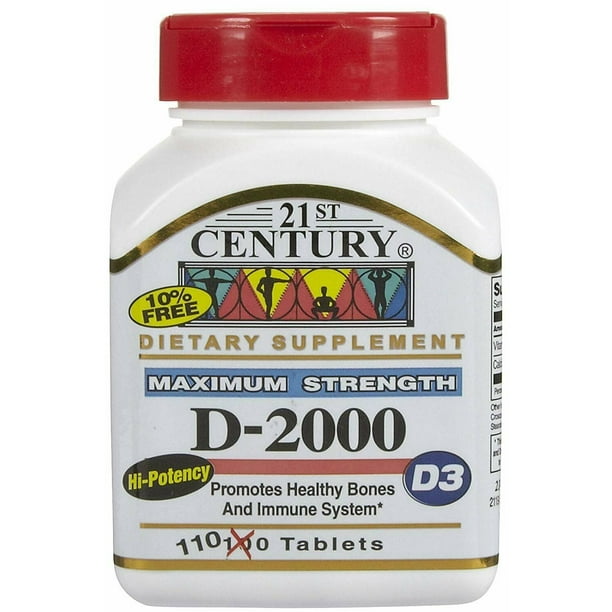 21st Century Vitamin D-2000 Tablets - 110 ct, Pack of 2 - Walmart.com
