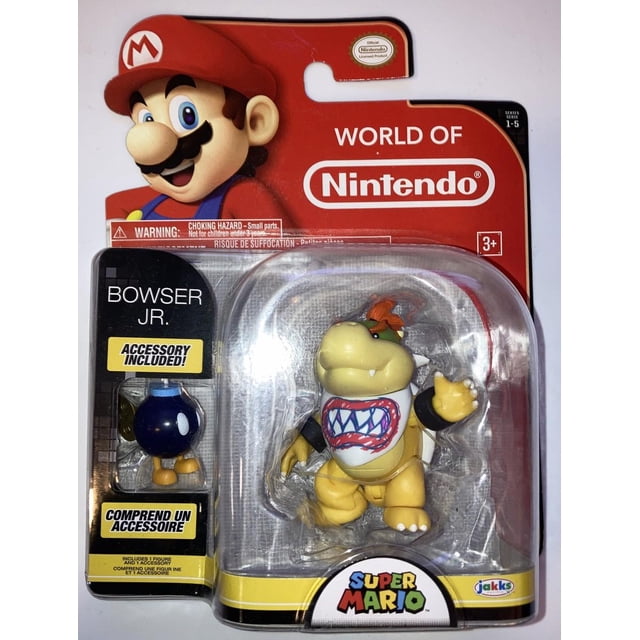 Super Mario Bowser Jr. 4-Inch Action Figure with Bob-Omb Accessory ...