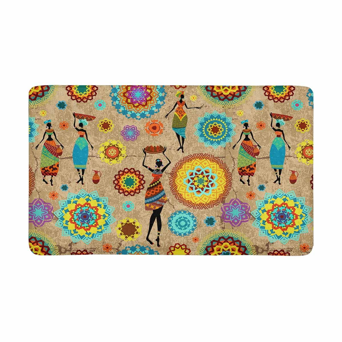 MKHERT Vintage Colorful Arabesques and Lovely African Women Doormat Rug ...