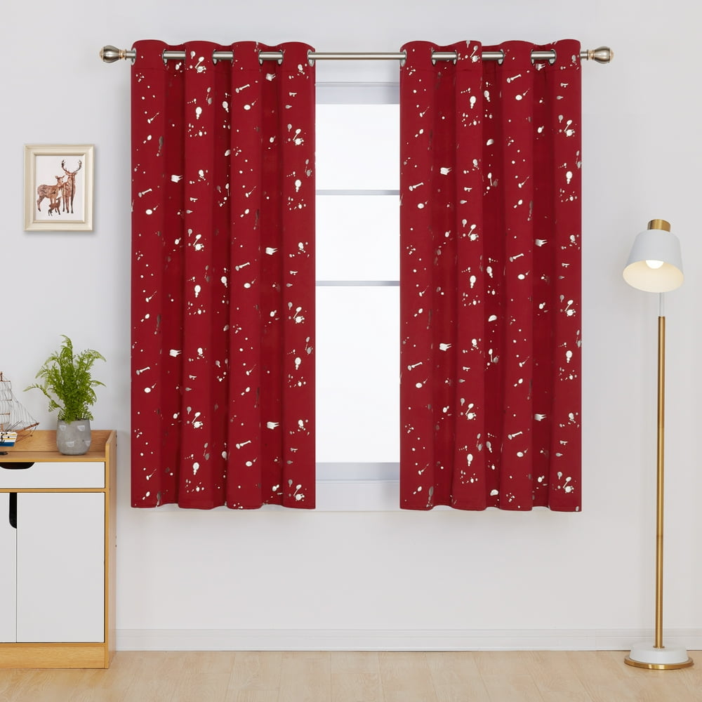 Deconovo Red Christmas Curtains Light Blocking Thermal Insulated