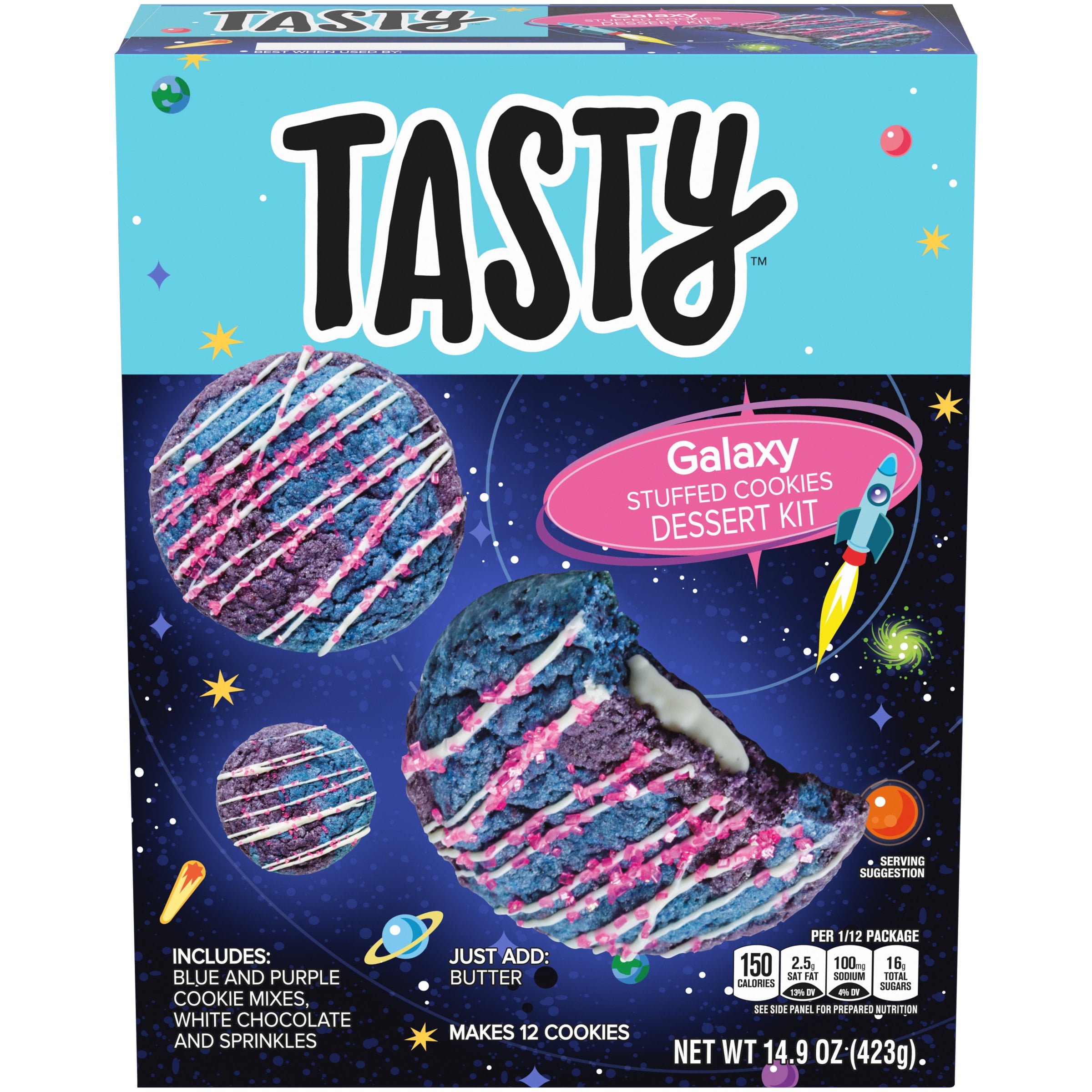 Tasty Galaxy Stuffed Cookies Dessert Kit with Blue & Purple Cookie ...