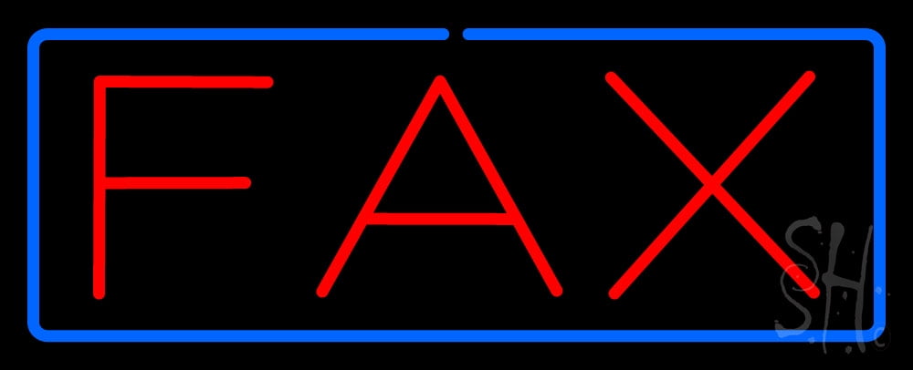 Fax with Border LED Neon Sign 10 x 24 - inches, Clear Edge Cut Acrylic ...