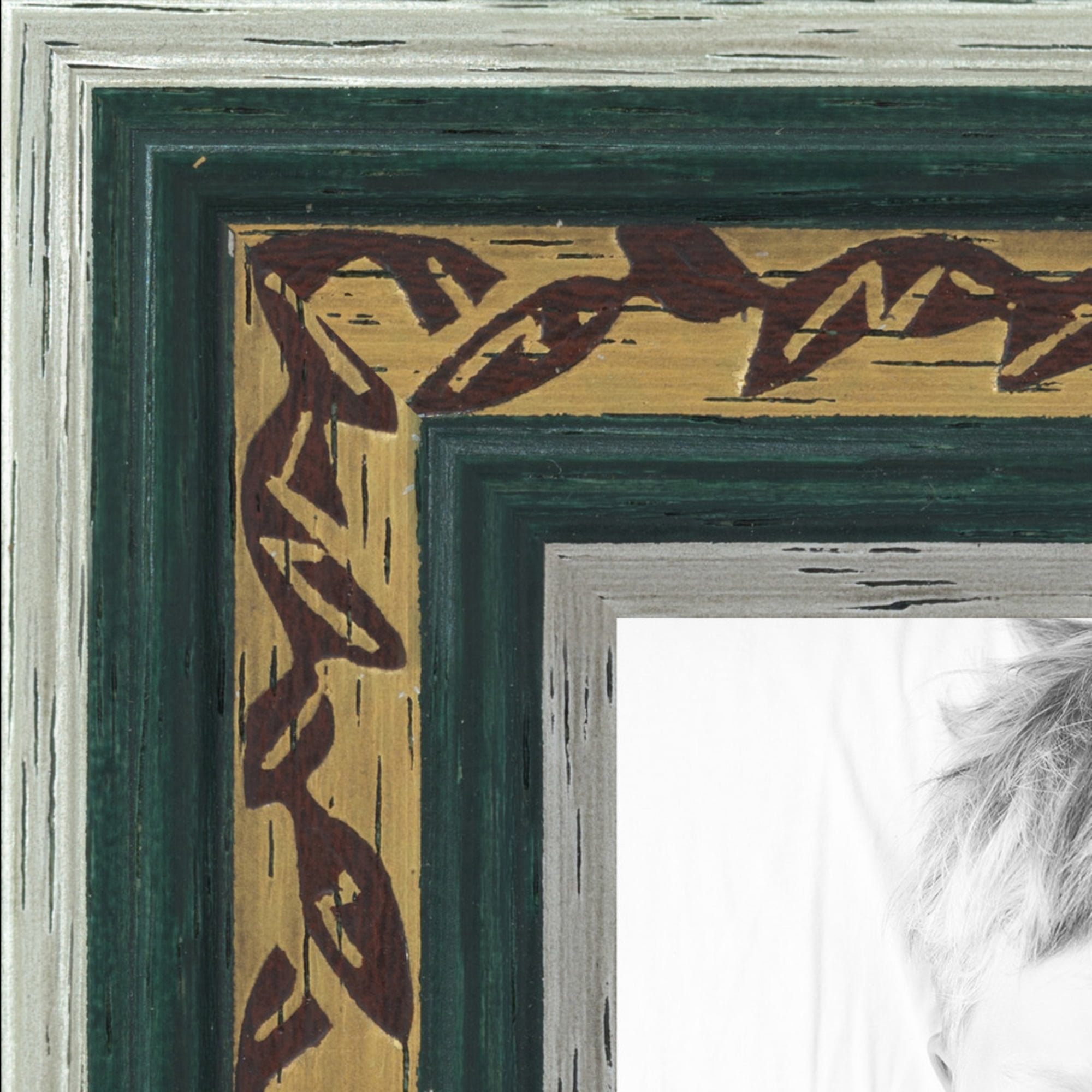 ArtToFrames 20x20 Inch Green and Gold with Red Picture Frame, This ...