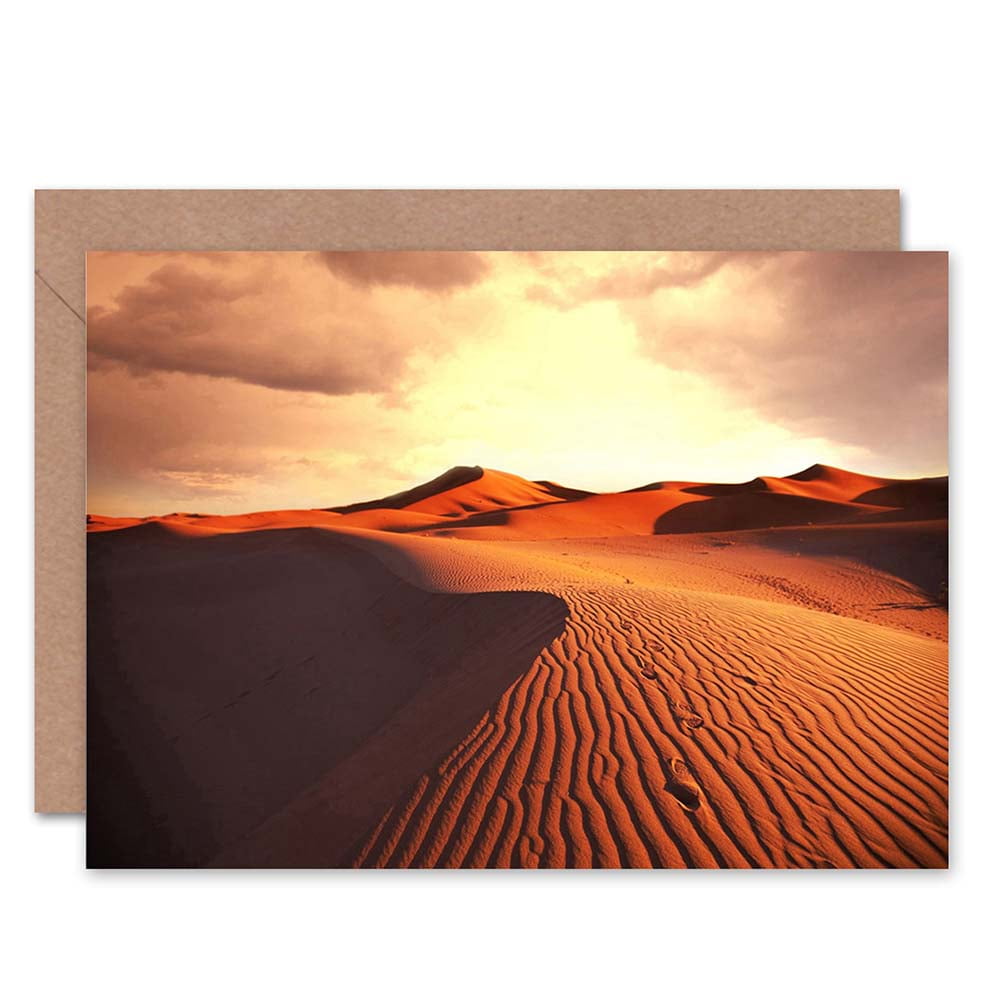 Sunset Desert Sand Photo Greetings Card Plus Envelope Blank inside ...