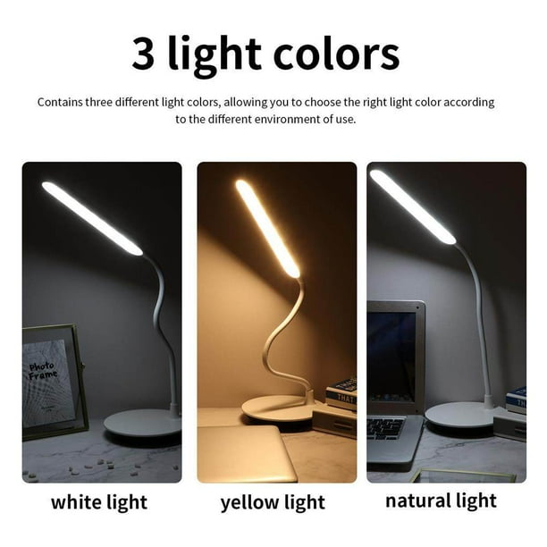 Table Lamp Battery Powered LED Reading Lamp Stepless Dimmable Desk Lamp ...