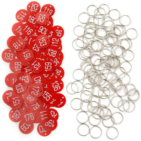 Numbered Tags Key Ring Plastic Acrylic Round Id Tags Laser Engraved ...