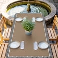 Brown Fitted Rectangle Tablecloth 24" x 36" Greek Chinese Style Border ...