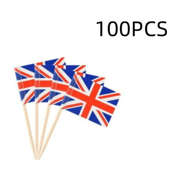 100 piezas de banderines con forma de palillo para cupcakes, adornos ...