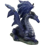 Ebros Fantasy Glitter Blue Midnight Dragon in Repose Statue 8" Long ...