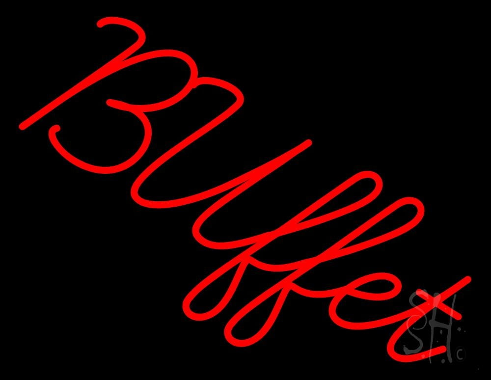 Cursive Buffet LED Neon Sign 15 x 19 - inches, Clear Edge Cut Acrylic ...