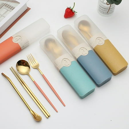 Cheers 1 Set Cutlery Set with Case Practical Stainless Steel Kids ...