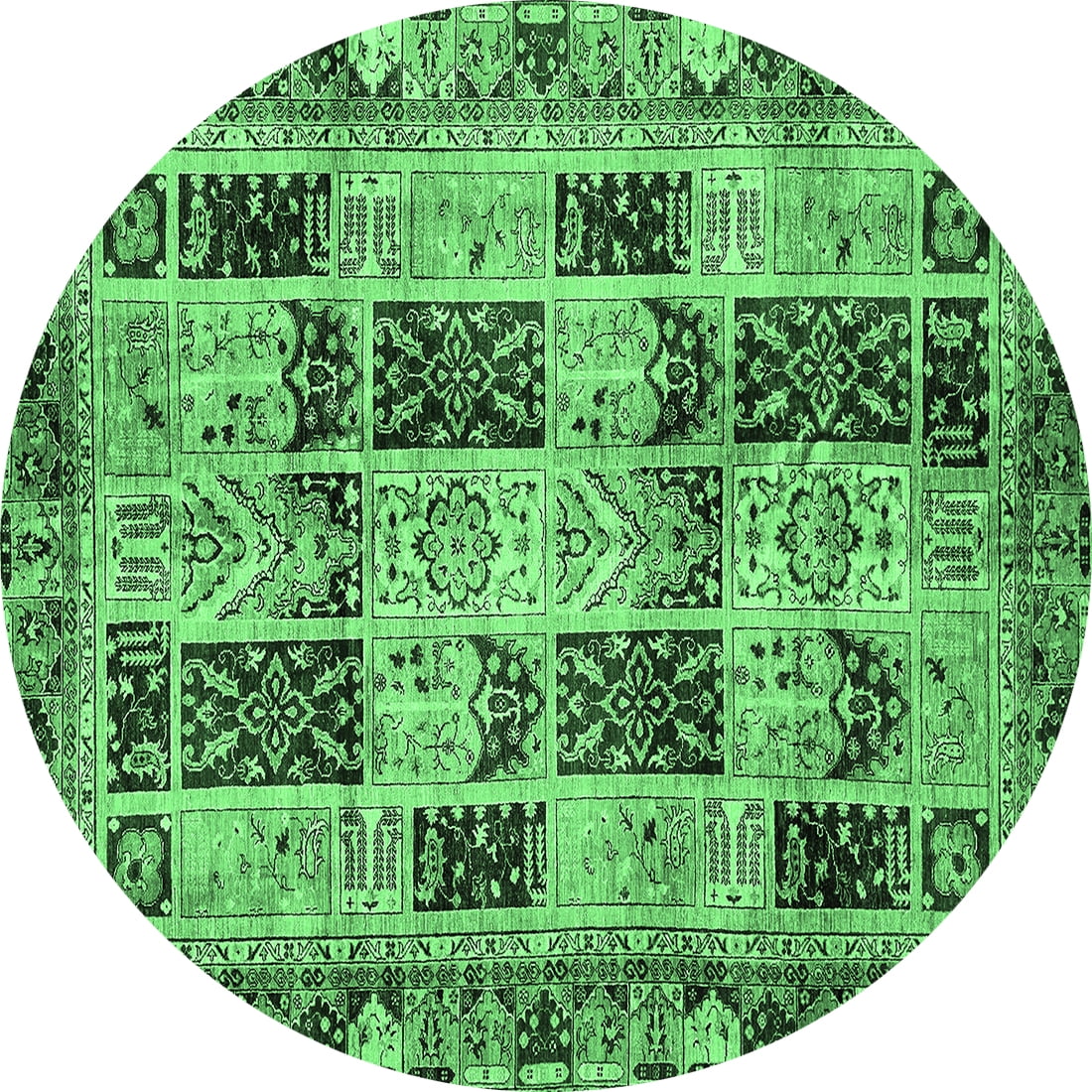 Ahgly Company Indoor Round Abstract Emerald Green Modern Area Rugs, 8 ...