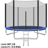 TRIPLE TREE 10 FT Trampoline with Safe Enclosure Net, 661 lbs Capacity ...