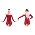 Aislor Women's Rhinestones Ice Figure Skating Dress Ruffled Tulle Skirt ...
