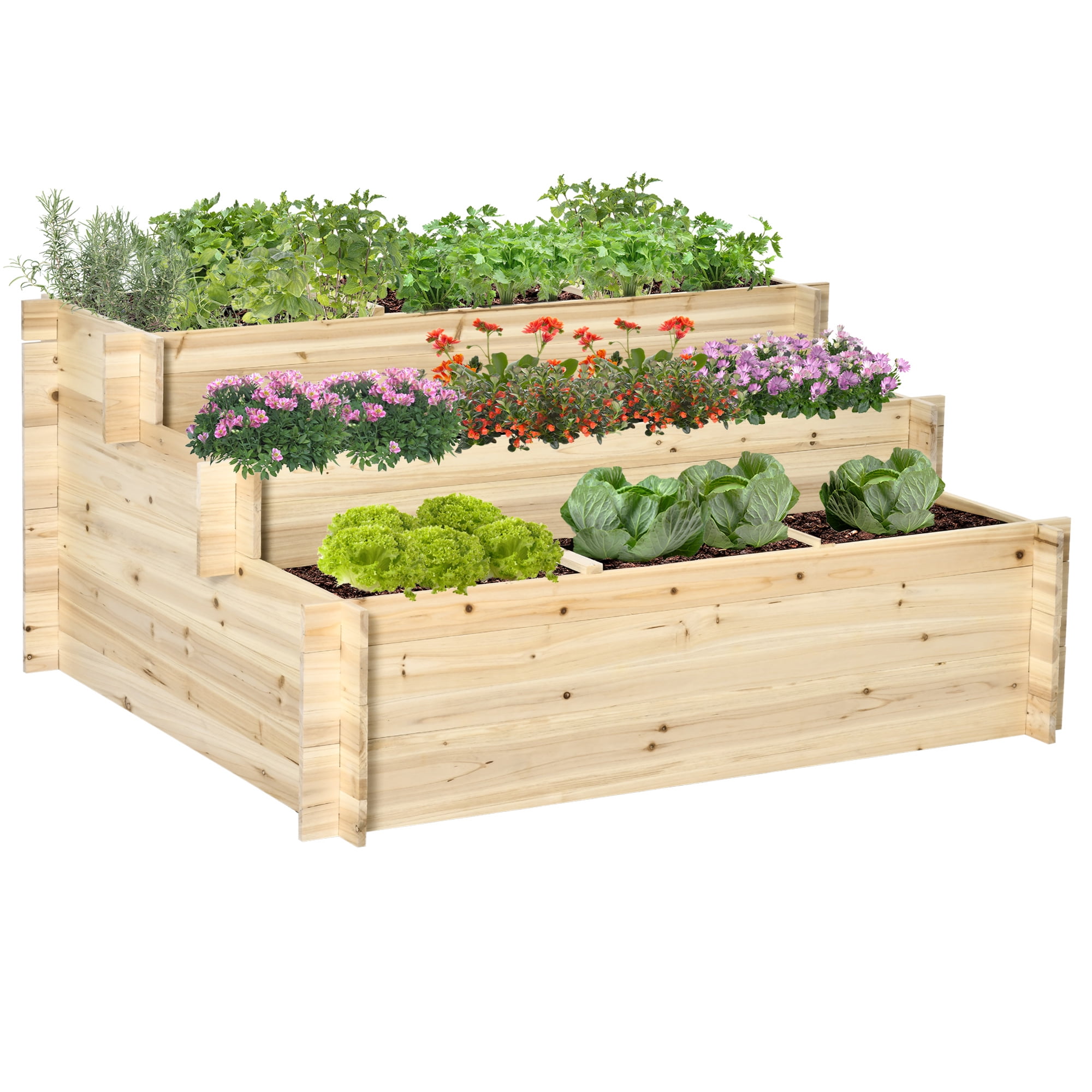 Click here for Outsunny Raised Garden Bed With 9 Grow Grids And N... prices
