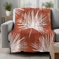 Burnt Orange Palm Leaves Blanket Soft Cozy Warm Throw Blanket for Couch ...