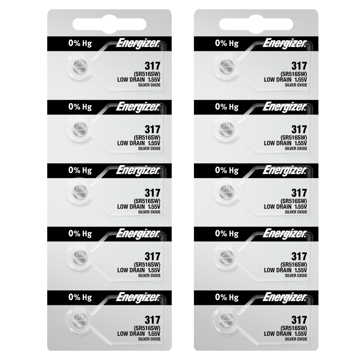 Energizer 317 SR516SW Silver Oxide Watch Battery (10 Count) - Walmart.com