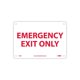 National Marker Notice Signs; Emergency Exit Only 7X10 Rigid Plastic ...