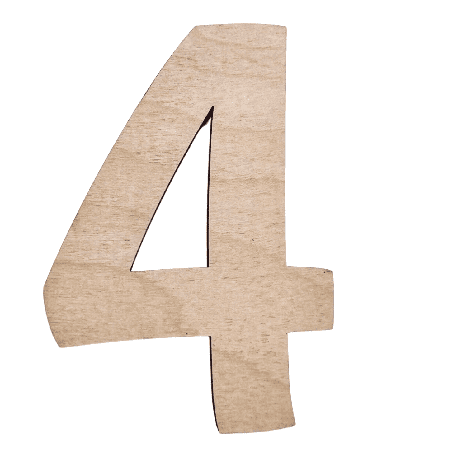 8" Tall Birch Wood Number 4 | 1/4" Thick | Wood Craft Letter | American ...