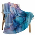 Fleece Blanket Modern Colorful Gradient Marble Texture Blankets, Soft ...
