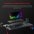 GTRACING Ergonomic Curved 3-Sided LED Z-Leg Gaming Desk, Black ...