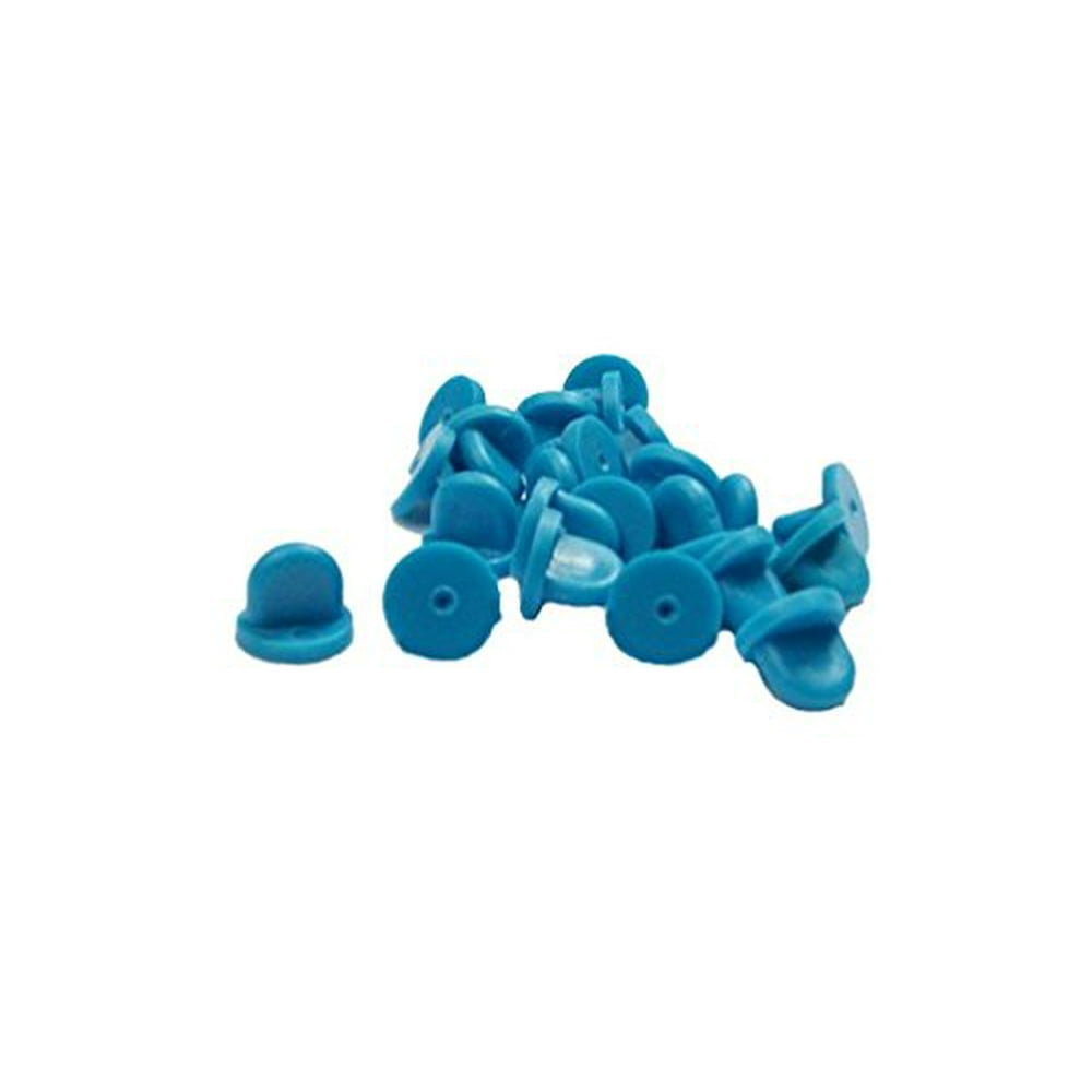 100 Pack Blue Rubber PVC Pin Backs Uniform Badge Longer Design Quality ...