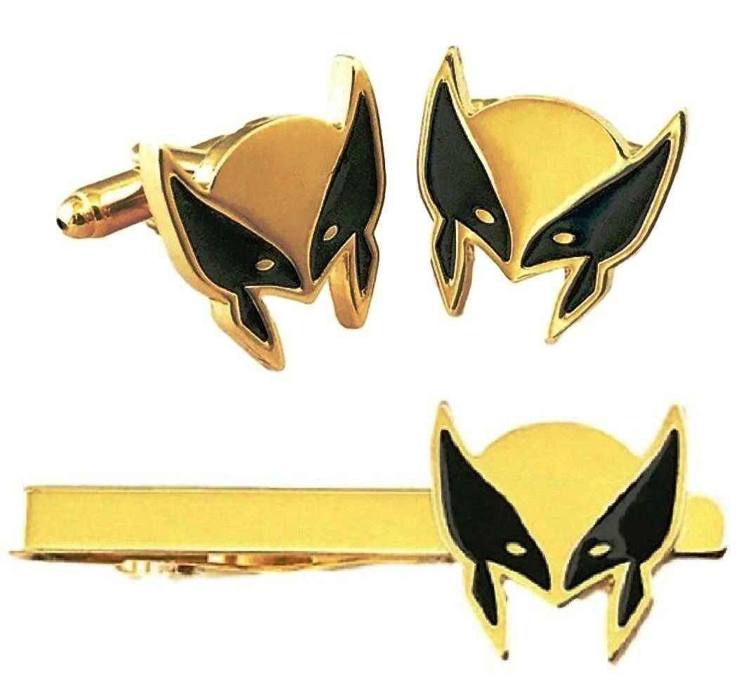 Wolverine Themed Enamel Filled Metal Tie Clip and Cufflink Set ...