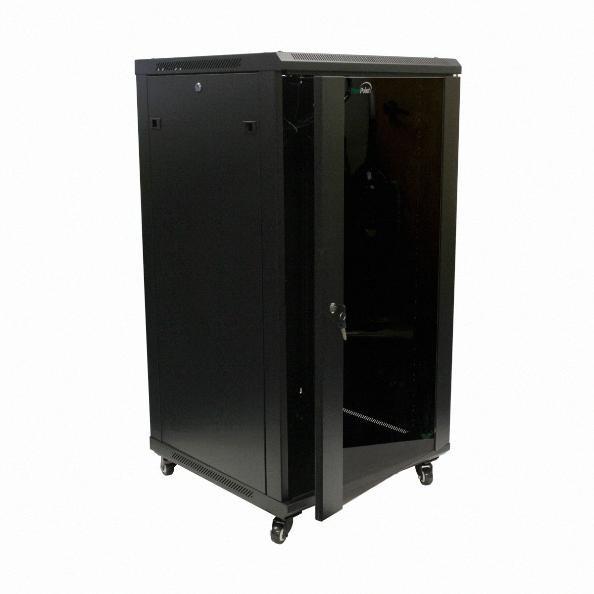 NavePoint 22U IT Wall Mount Network Server Data Cabinet Rack Glass Door NavePoint 22U IT Wall Mount Network Server Data Cabinet Rack Glass Door