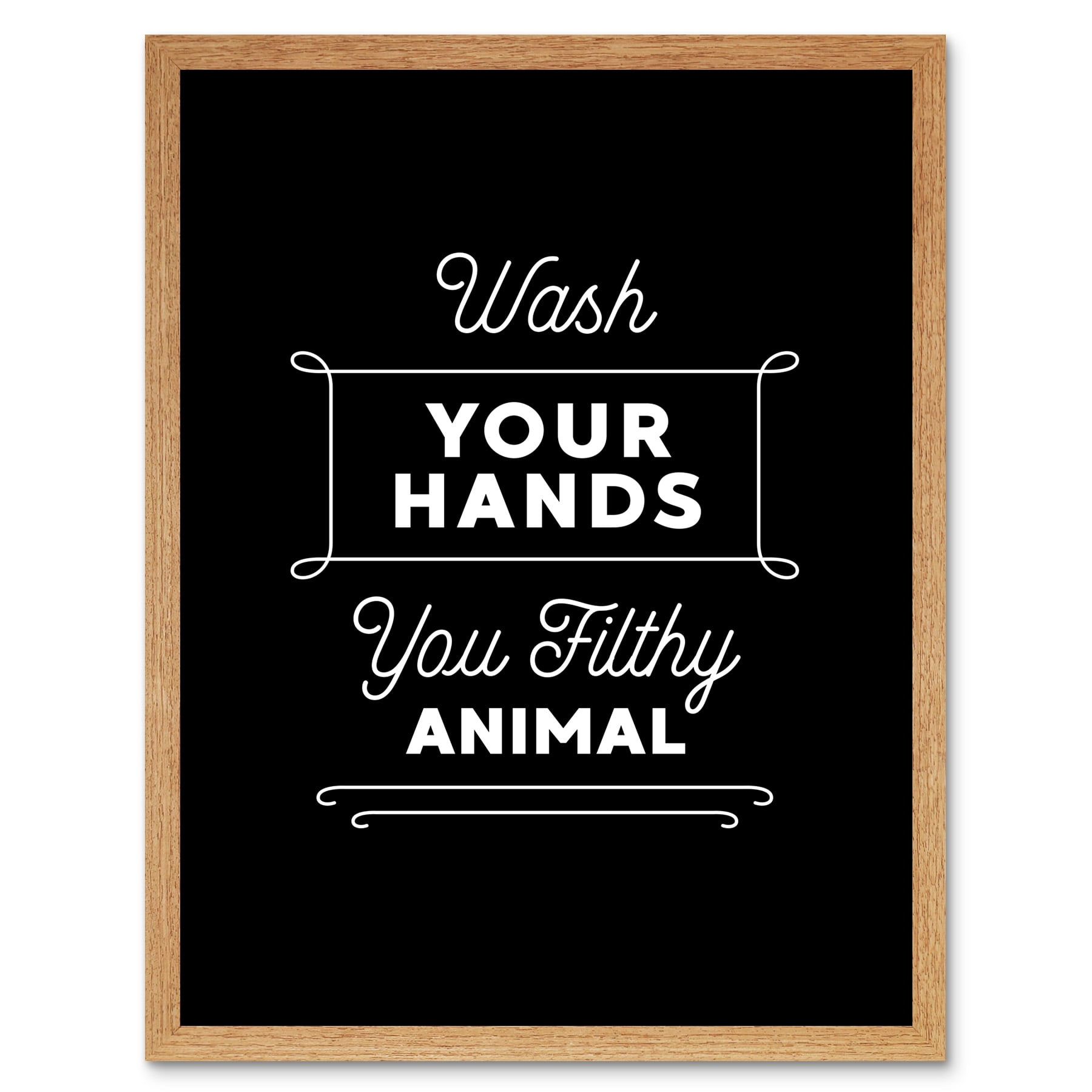 Funny Bathroom Wall Art Wash Your Hands You Filthy Animal Toilet Sign ...