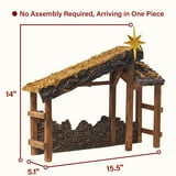 TOETOL Indoor Wooden Nativity Set Manger, 7 inch Resin Scale Holy ...