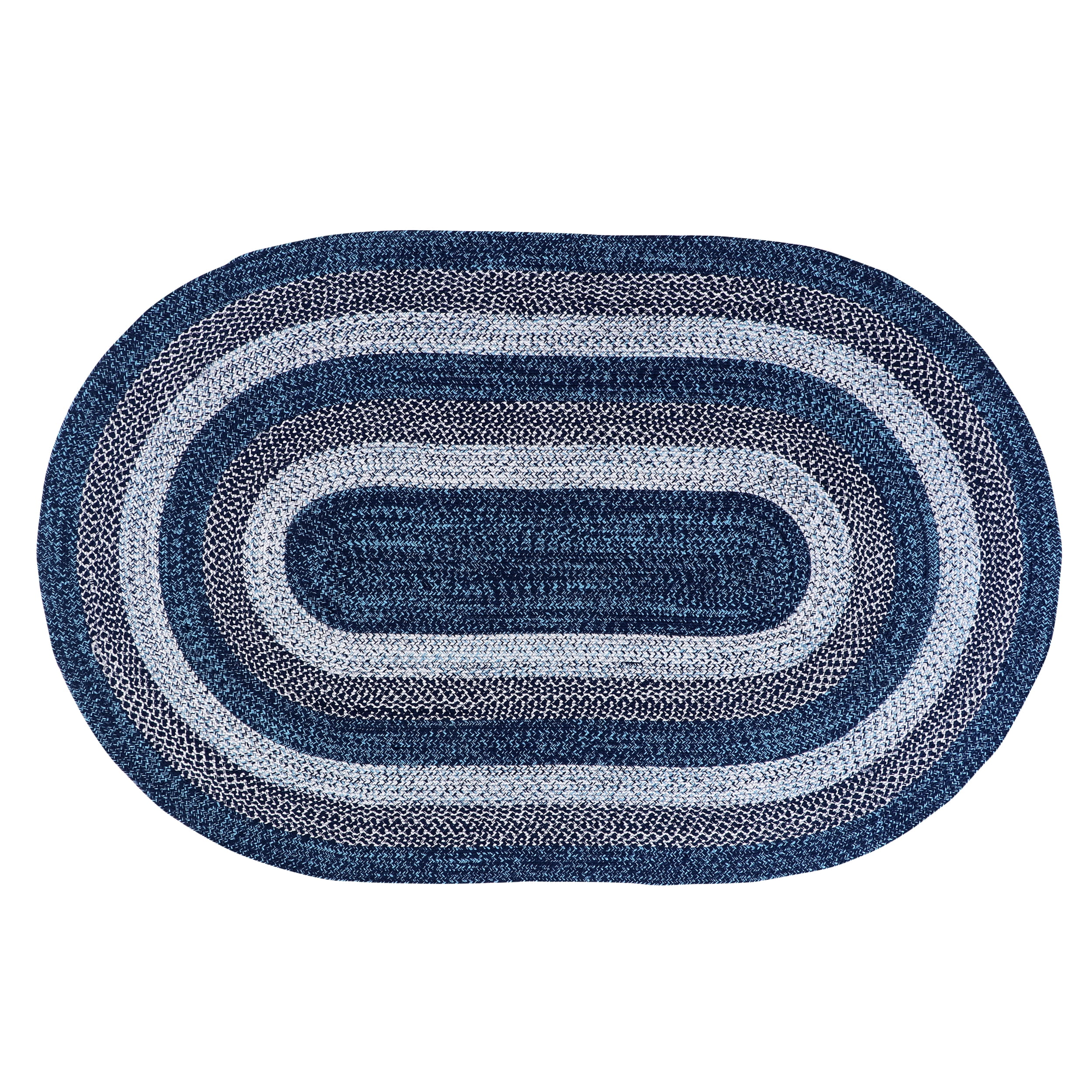 Bradford Indoor Outdoor Reversible Braided Rug Teal & Black 6' x 9 ...