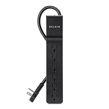SmartSockets Color-Coded Strip Surge Protector 6 Outlets, 6 ft Cord ...