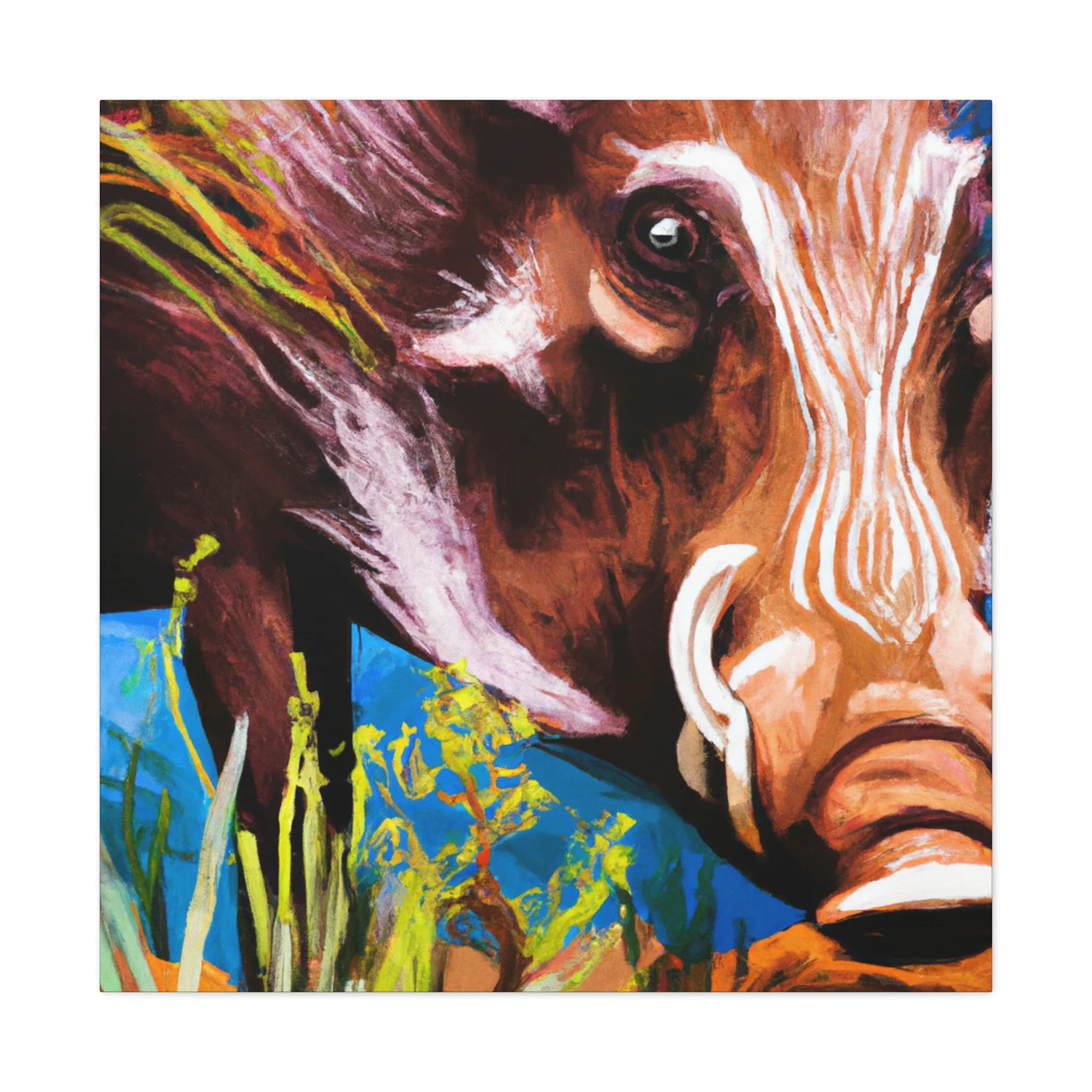 Warthog Pop Art Painting - Canvas - Walmart.com