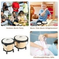 EASTROCK Bongo Drum Set for Beginners 4" and 5" Natural Wood & Metal ...