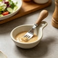 AuroraX Wooden Spoon fork Set Walnut Wood Cutlery Set 304 Stainless ...