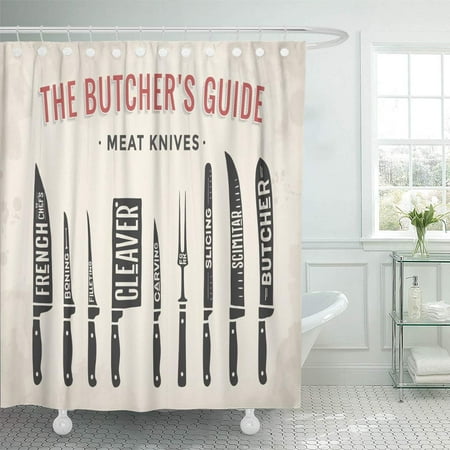 XDDJA Meat Cutting Knives Butcher Diagram and Scheme Knife Shower ...