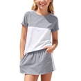 BRGZLK Summer Girls Clothes Short Sleeve Color Block T-Shirt and Skirt ...