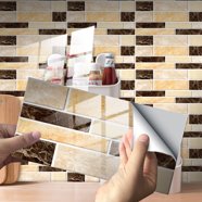 KASARO Wall Tile Peel and Stick Mosaic Shell Backsplash Decor for ...