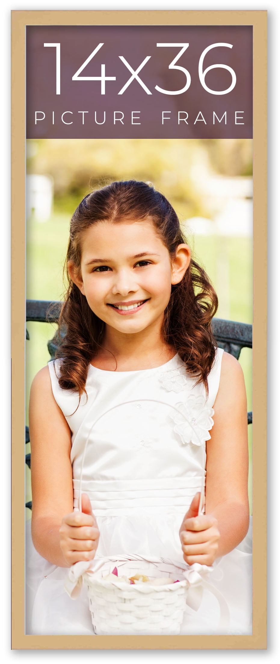 14x36 Shadow Box Frame Brown | 0.875 inches Deep Real Wood Contemporary ...