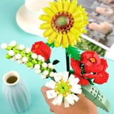 Mini Building Blocks Flower Bouquet Set,Artificial Flowers Red Roses ...